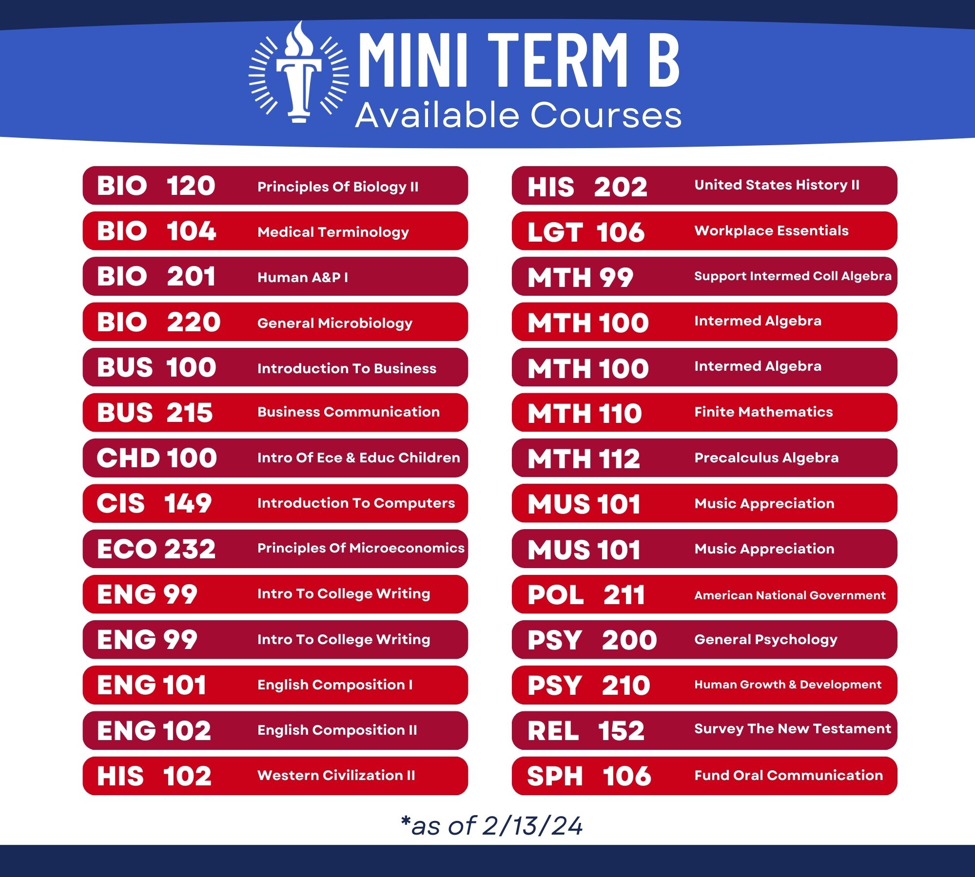 Mini-Term B 2024 - Trenholm State Community College